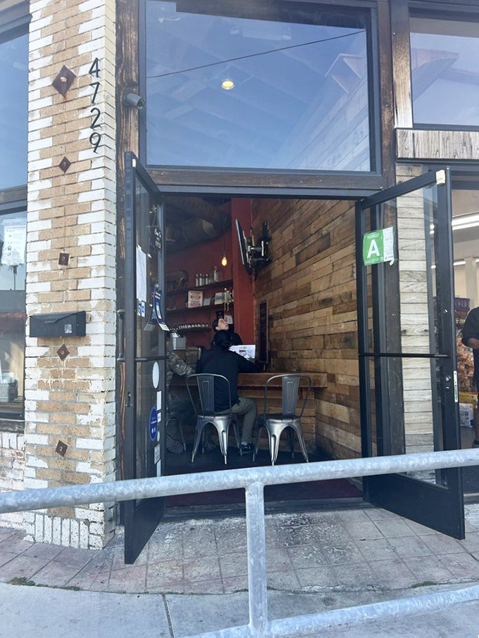 The entrance at 4729 Eagle Rock Boulevard—a portal to a world where smoke and patience transform meat into magic.