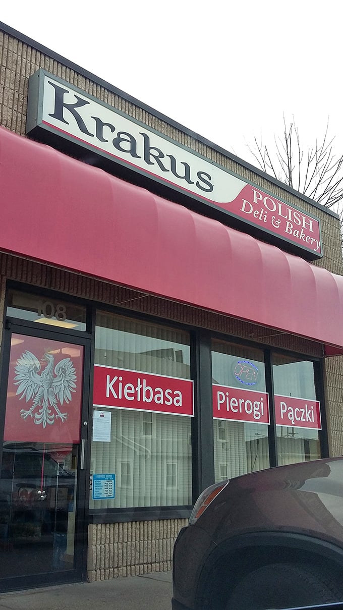 The pink awning and Polish eagle create an unmistakable landmark in Boardman. Like a culinary embassy, it flies the flag of flavor on Market Street.