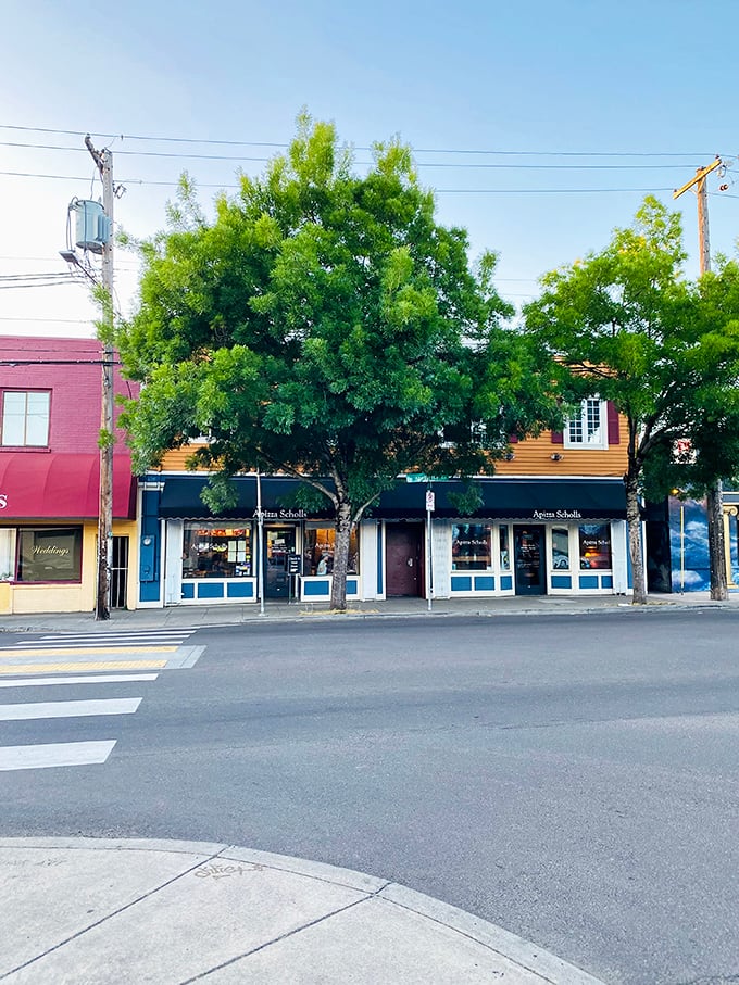 From across the street, Apizza Scholls stands as a beacon of hope in a world of mediocre pizza chains.