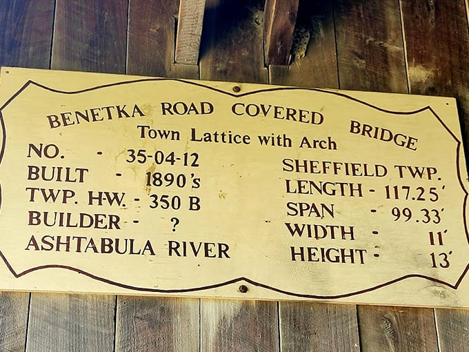Every great attraction comes with its own stats and stories. This plaque is like the bridge's baseball card—full of impressive numbers.