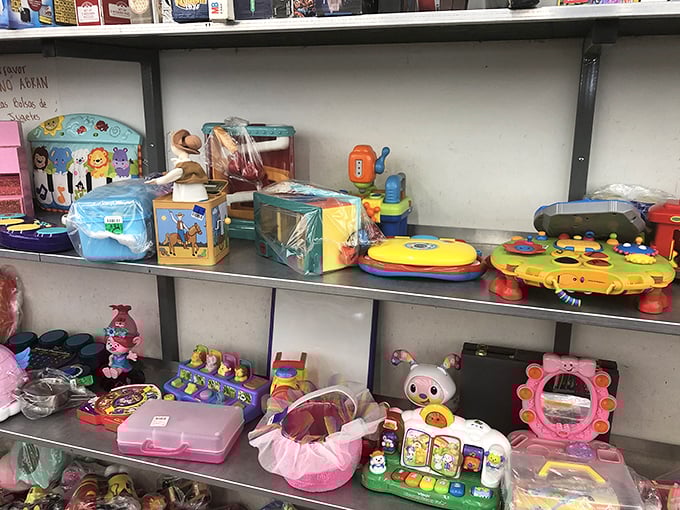 Childhood nostalgia by the shelf-full. These toys are ready for their second act—slightly used magic waiting for new imaginations.