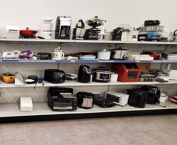 Kitchen appliance heaven – where that bread maker someone got for their wedding and used twice awaits its chance to fulfill its carb-creating destiny in your home.