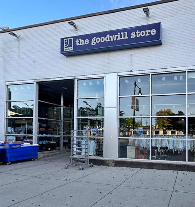 Another view of the welcoming entrance—where Massachusetts thrifters begin their quests for under-$40 treasures that spark joy and conversation.