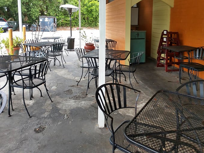 Florida's pleasant weather means outdoor seating at Christo's—where breakfast with a side of sunshine creates the perfect Orlando morning.