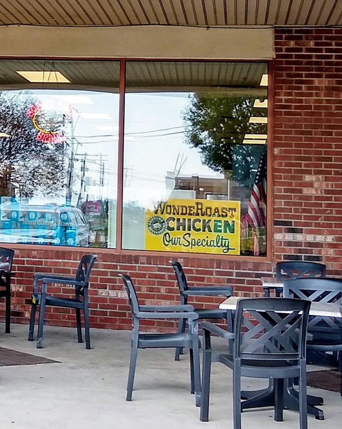 The outdoor seating area – where on pleasant Pennsylvania days, you can enjoy your tomato pie while contemplating life's greatest mysteries.