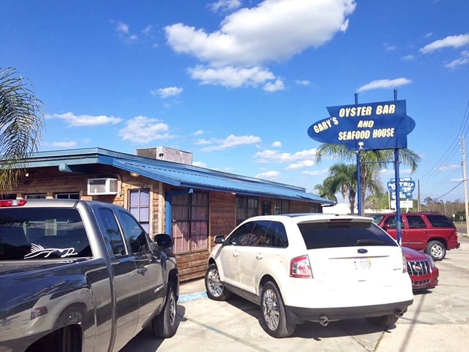 The parking lot tells the story—locals and visitors alike making the pilgrimage to this unassuming temple of seafood excellence.