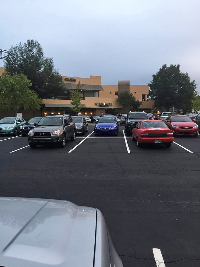A packed parking lot – the universal sign that you've found a place worth unbuckling your belt for.