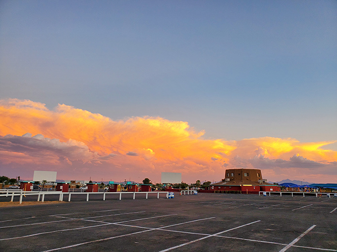 The parking lot becomes an outdoor amphitheater, where every spot promises front-row magic under Arizona stars.