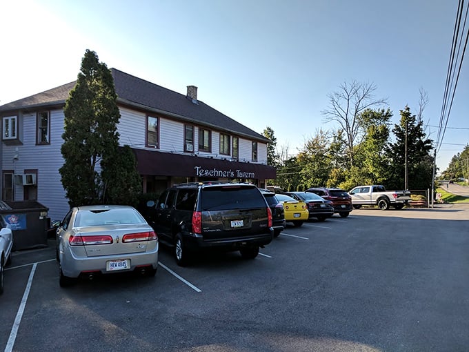 A full parking lot tells you everything you need to know—locals vote with their car keys, and Teschner's Tavern clearly wins by a landslide.