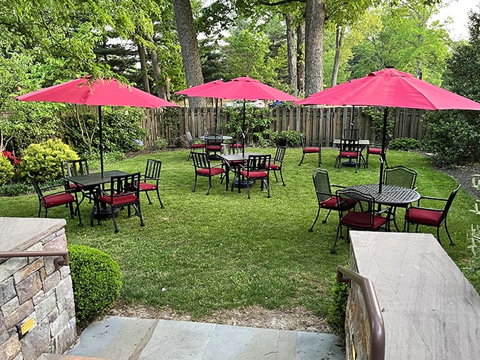 Summer dining under crimson umbrellas offers a breath of fresh air with your meal – Lancaster County's version of al fresco perfection.