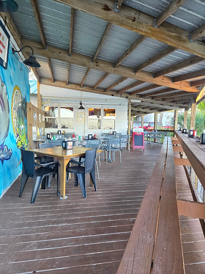 Al fresco dining with a side of sea breeze—this weathered deck has hosted more memorable meals than most five-star restaurants ever will.