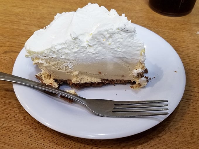The legendary peanut butter pie – cloud-like filling on a perfect graham cracker crust. Worth the drive from anywhere in Ohio.