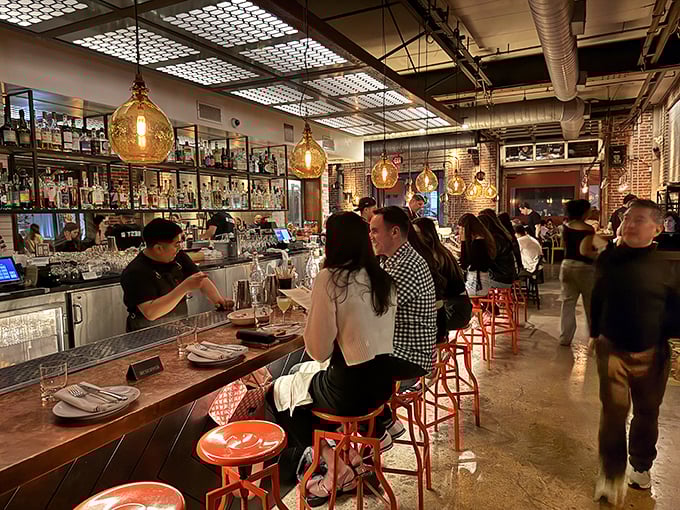 The bustling bar scene proves that in LA, the hottest club is actually a restaurant where the password is "How long is the wait?"