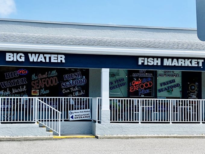 The storefront promises exactly what it delivers: big water, big flavor, and seafood that makes you question why you'd eat anything else.