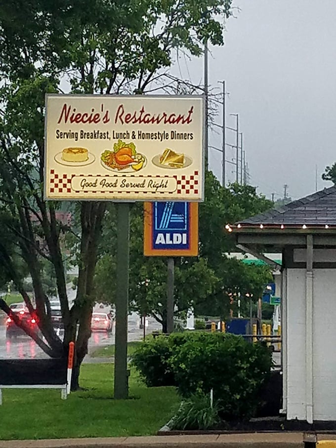 The sign promises "Good Food Served Right"—the understatement of the century for what awaits inside this Kansas City treasure.