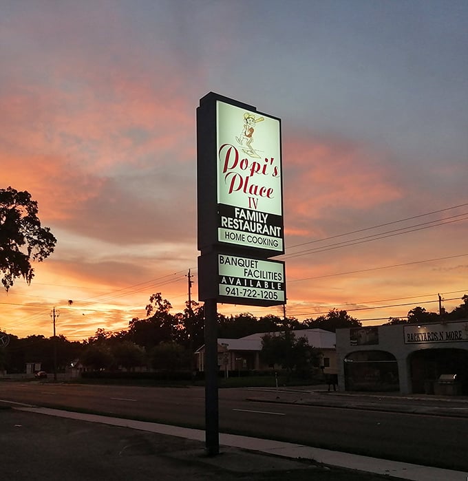 As the sun sets behind Popi's sign, locals know this isn't just a restaurant—it's a community landmark that measures time in meals shared.