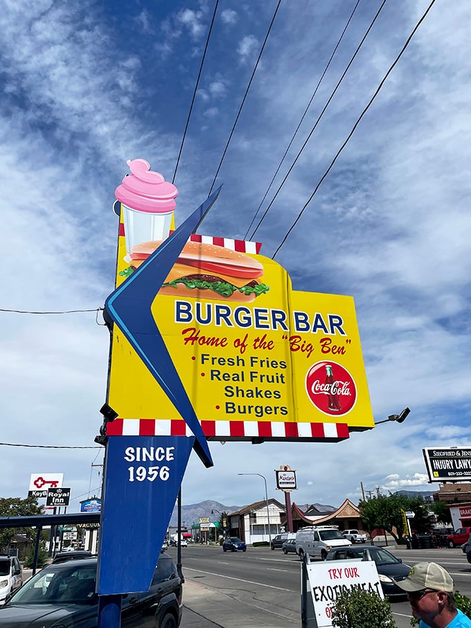 That iconic sign has been pointing the way to burger nirvana since 1956. Some landmarks guide you to scenic views; this one guides you to flavor.