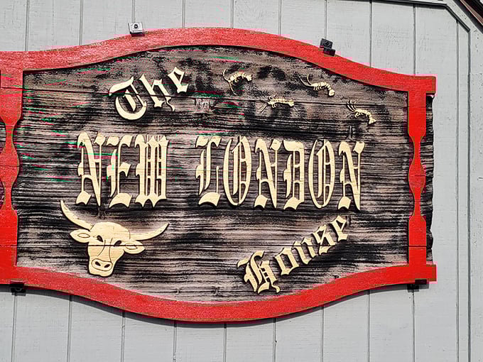 The wooden sign announces your arrival at beef paradise with vintage charm—like finding the entrance to a delicious secret society that everyone's talking about.