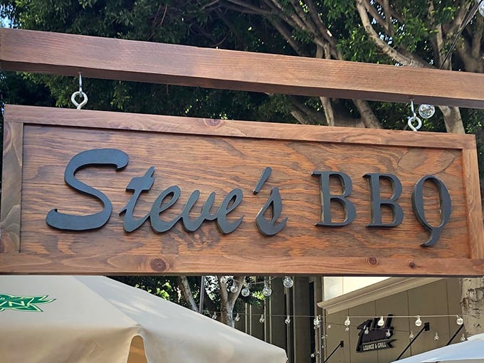 A sign that promises exactly what awaits inside – no pretense, just honest-to-goodness barbecue that makes Whittier worth the drive from anywhere.
