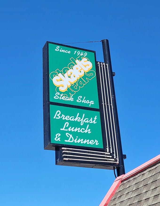 Since 1949 says the sign, and suddenly everything makes sense. Some places don't survive decades by accident—they earn their legacy one plate at a time.