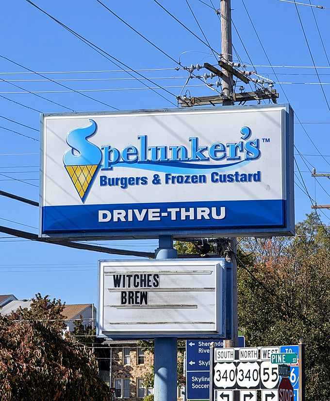 The sign says it all: "Burgers & Frozen Custard"—a six-word poem that perfectly captures the essence of happiness in Front Royal.