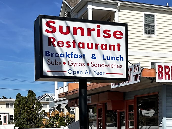 The sign promises breakfast all year round – a beacon of hope in a world where consistency is increasingly rare. Some heroes wear aprons, not capes.