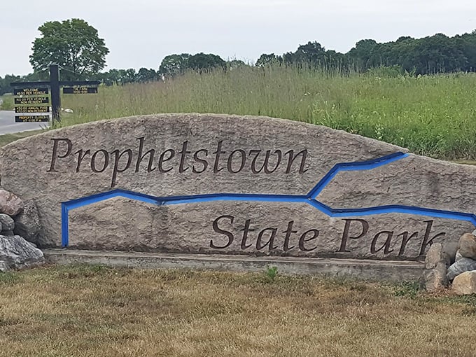 The entrance sign promises more than just a park visit—it's your invitation to discover 2,000 acres of Indiana's natural heritage.