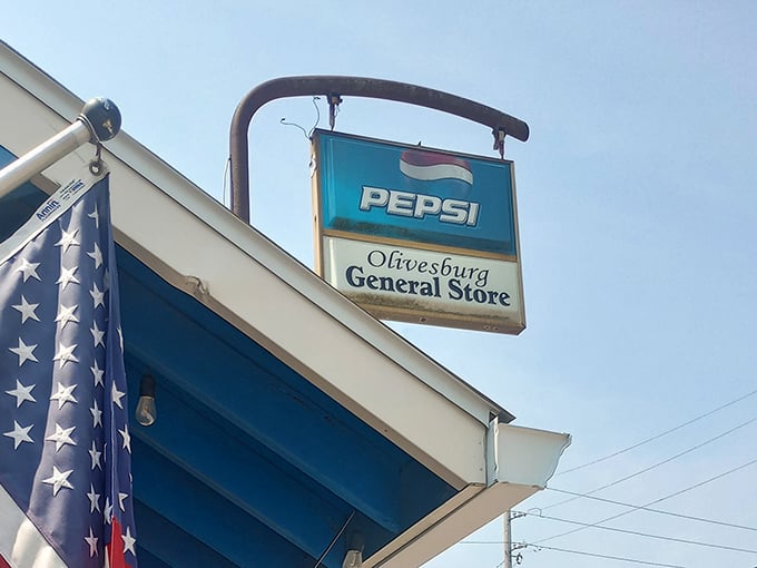 That vintage Pepsi sign has watched over Olivesburg longer than most of us have been alive, still faithfully marking the spot.