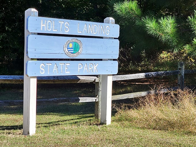 The welcoming entrance to Delaware's hidden gem where breathtaking views await just steps ahead.