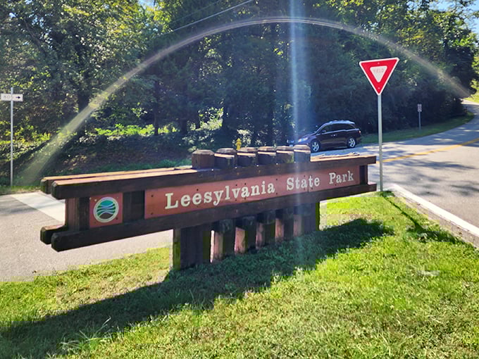 The gateway to adventure doesn't always look impressive. This humble sign marks the boundary between ordinary life and extraordinary experiences.