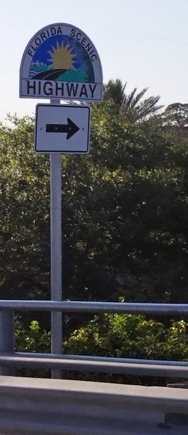 Follow the arrow to adventure—these unassuming signs mark the entrance to one of Florida's most spectacular scenic drives.