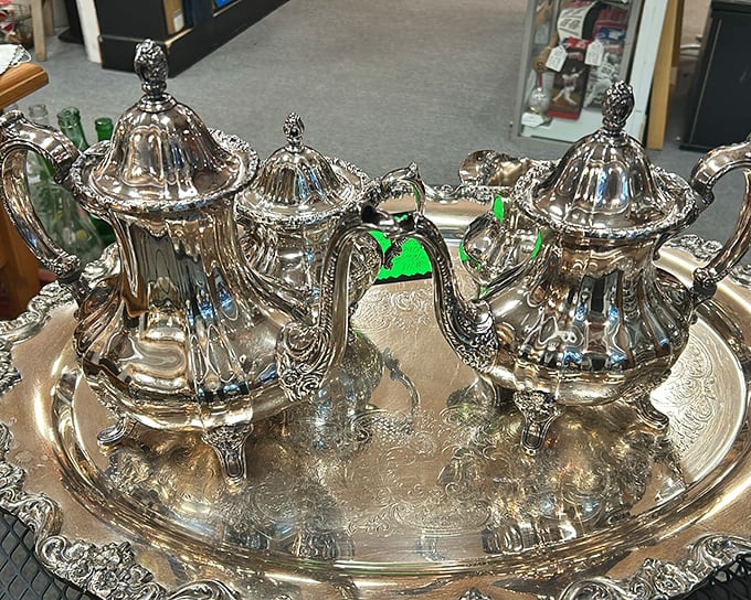 A silver tea service fit for Downton Abbey – because sometimes your Earl Grey deserves better than a mug with a corporate logo.