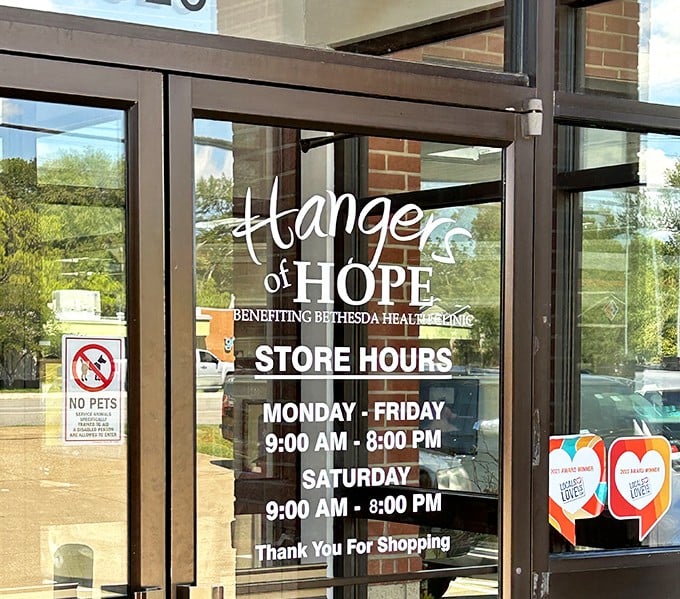 The store hours posted clearly – because even treasure hunting requires proper planning and a good night's sleep beforehand.