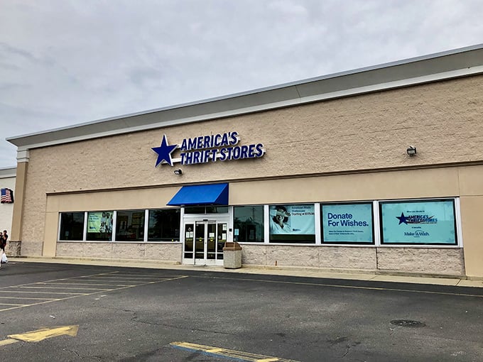 The welcoming storefront on a cloudy Alabama day, like the cover of a treasure map that leads to unexpected discoveries and budget-friendly adventures.