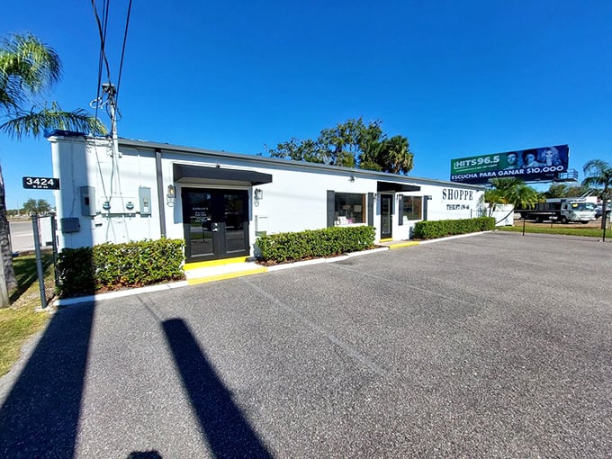 The exterior view reveals the full scope of this treasure trove – Florida's answer to Aladdin's cave, minus the need for magic lamps.