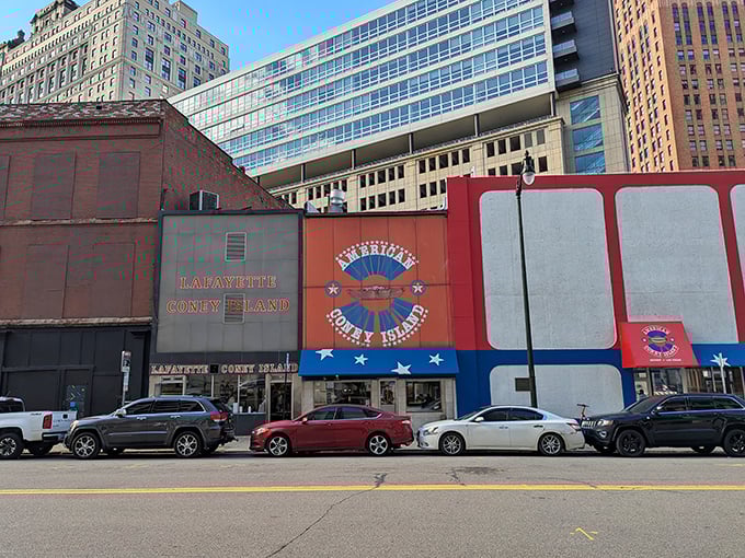 A landmark among landmarks. Lafayette Coney Island holds its own in Detroit's evolving downtown landscape, a tasty constant in changing times.
