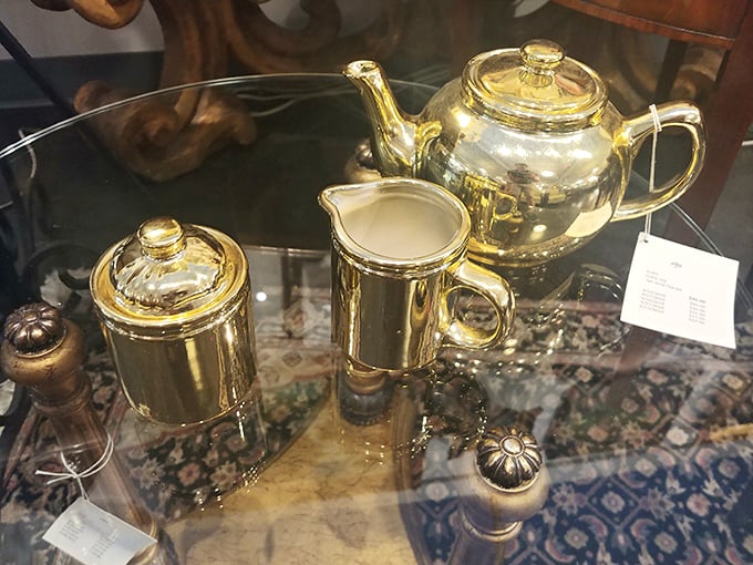 This vintage tea service isn't just serving tea—it's serving elegance with a side of nostalgia. Downton Abbey moments await in your own kitchen.