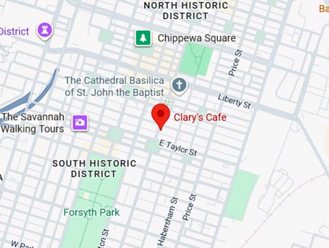 16 clary’s cafe map