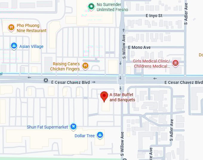 16. a star buffet and banquets map
