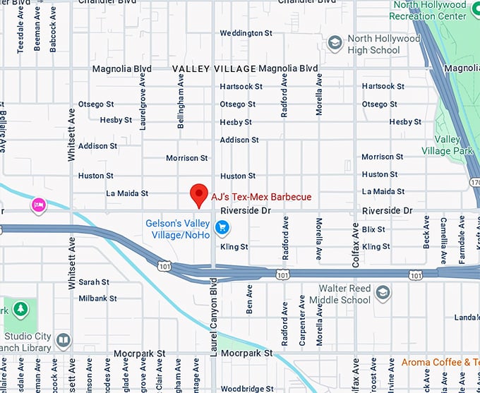 16. aj’s tex mex barbecue map