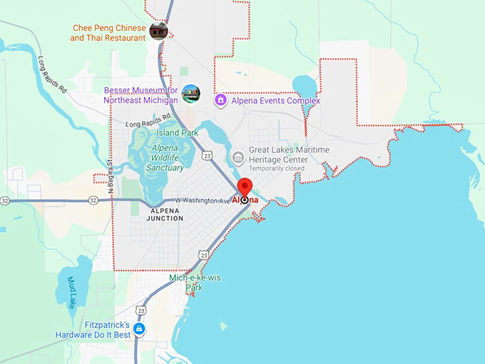 16. alpena, mi map