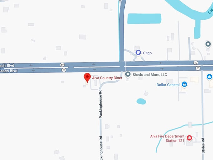 16. alva country diner map