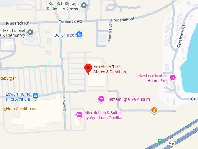 16. america’s thrift stores & donation center opelika map