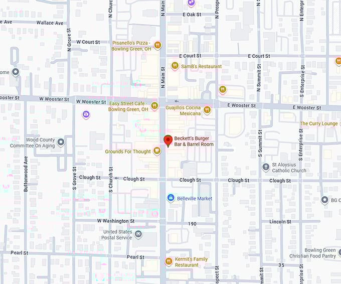 16. beckett's burger bar & barrel room map