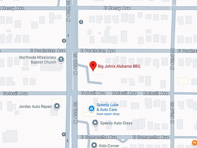 16. big john's alabama bbq map