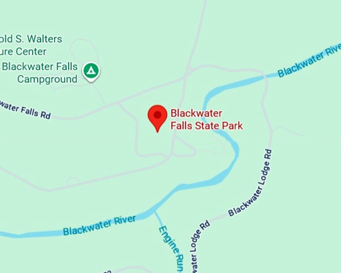 16. blackwater falls state park map