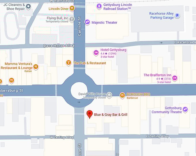 16. blue & gray bar & grill map
