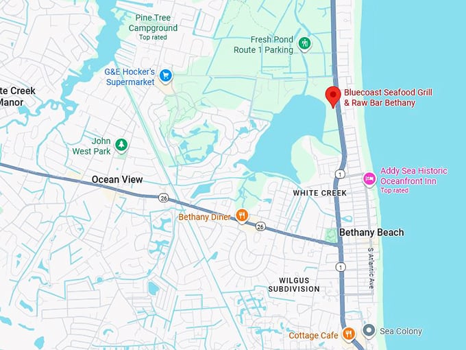 16. bluecoast seafood grill & raw bar bethany map