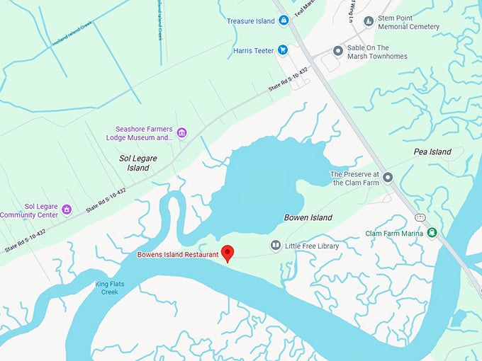 16. bowens island restaurant map