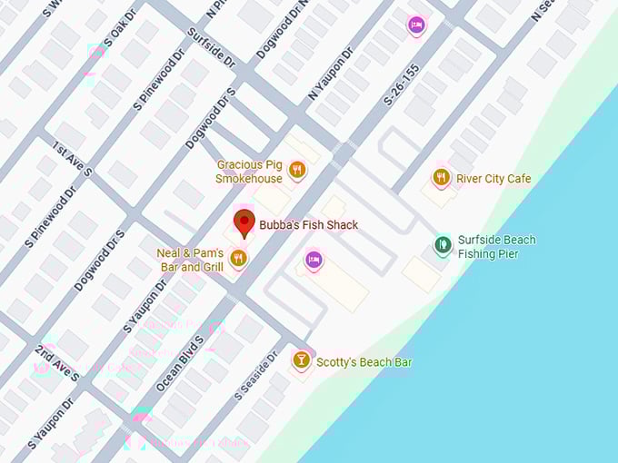 16. bubba's fish shack map